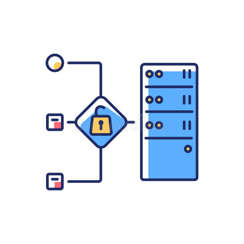 Proxy Server Chalk White Icons Set On Black Background Stock Vector ...