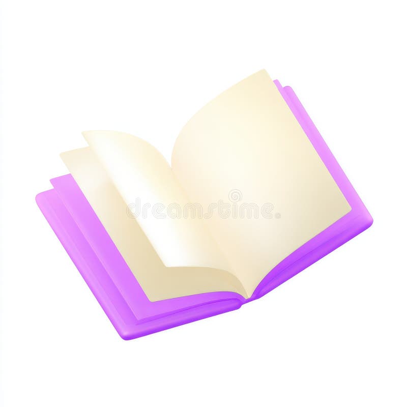 Open Purple Book with Blank Pages Illustration Stock Illustration ...