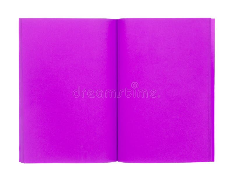 Open Notebook In A Purple Cover On A White Background Stock Photo ...