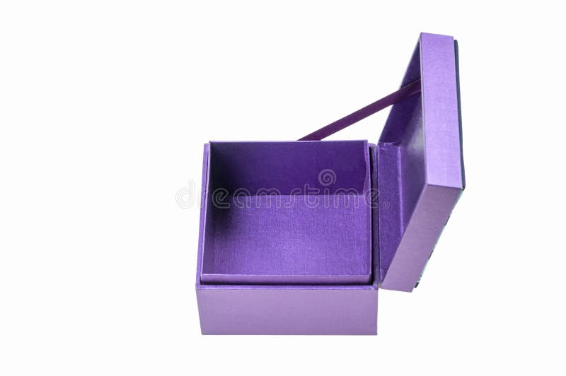 Open Purple Box on a White Background, Mock-up Stock Photo - Image of ...