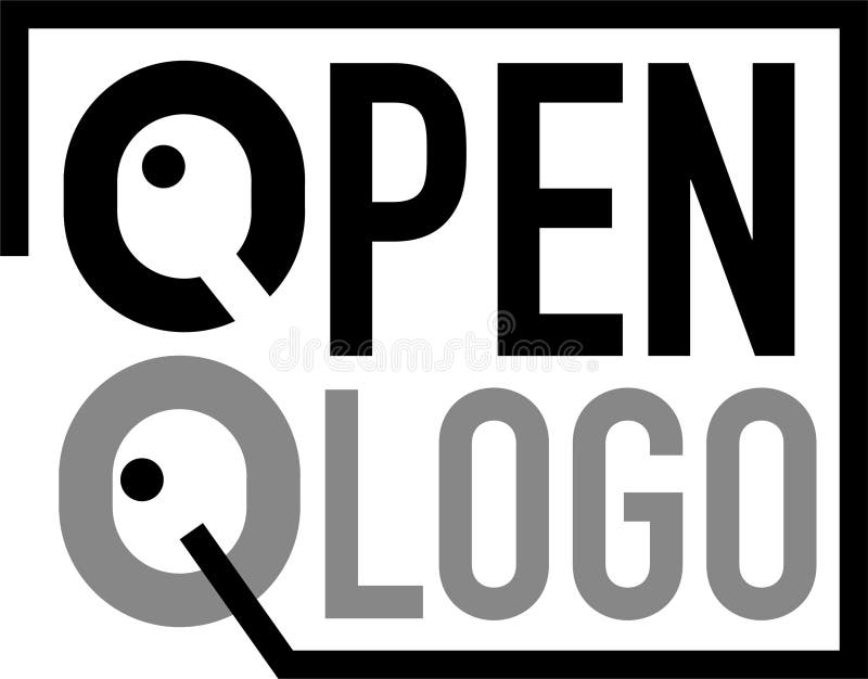 Open the Q Logo Template for a Funny Eye Logo on a White Background ...