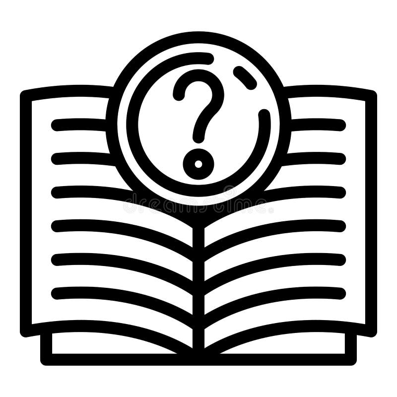 Open Question Book Icon, Outline Style Stock Vector - Illustration of ...