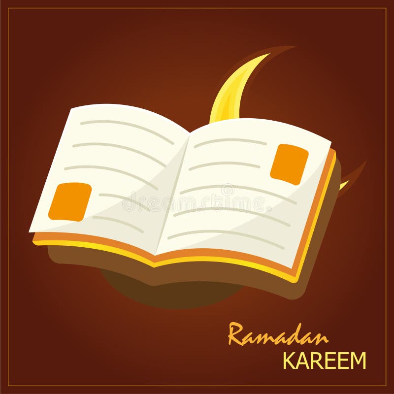Open Quran Book Icon. Vector Stock Vector - Illustration of moon, text ...