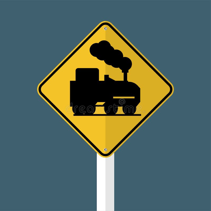 Train Railroad Traffic Road Sign Isolate on White Background,Vector ...