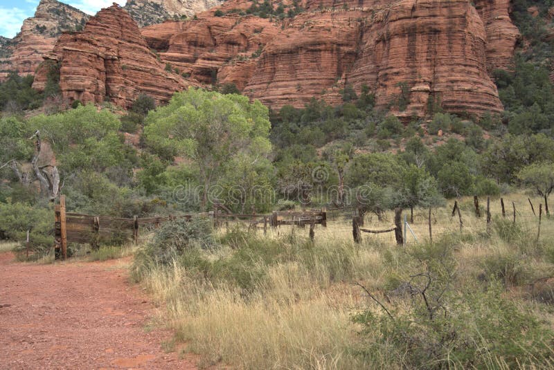 Open Range in a Remote Canyon Finds Loading Chute and Corral Stock ...