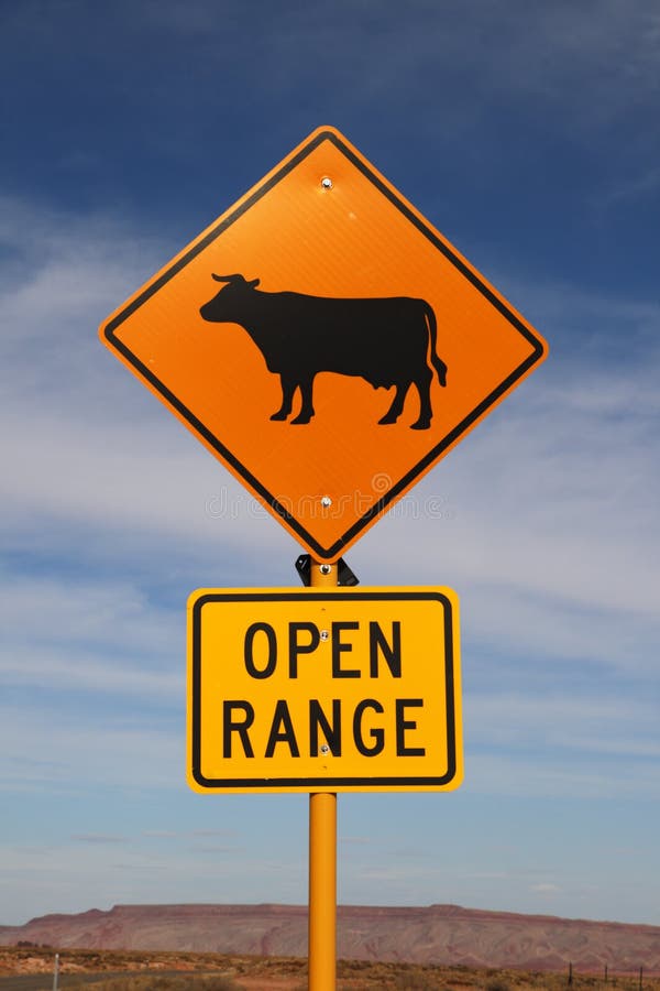 Open range sign stock photo. Image of sign, warning, cattle - 19008198