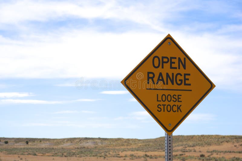 Open range sign. stock photo. Image of sign, western - 42560880