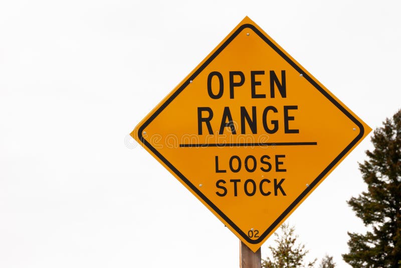 Open Range Sign stock photo. Image of yellow, information - 159572944