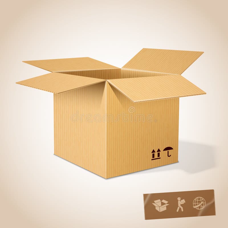 Open Realistic Cardboard Box Stock Vector - Illustration of icon ...