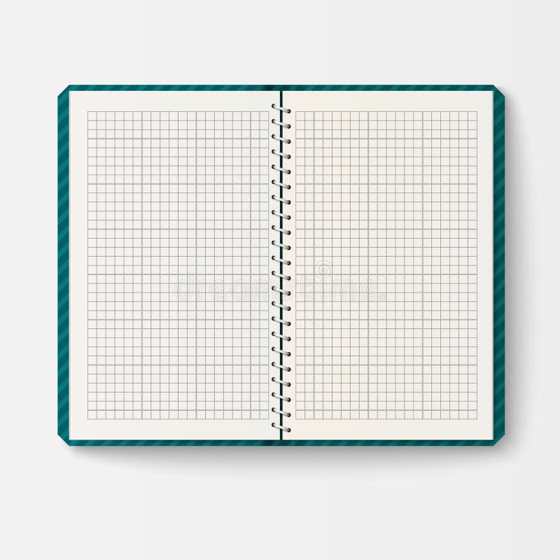 Open Realistic Notebook with Pages Diary Office Sheet Template Booklet ...