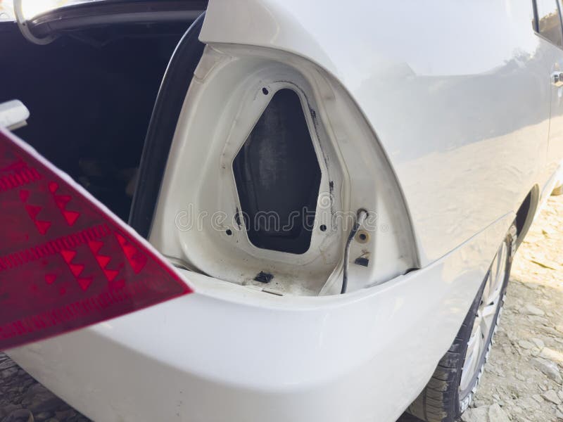 Open Rear Light Assembly of a White Car for Repair Stock Image - Image ...