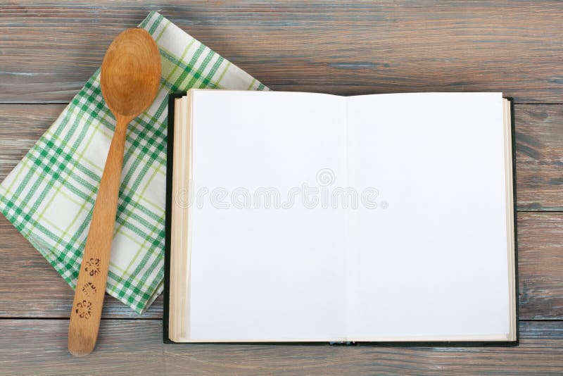Open Recipe Book with Food Related Icons Above Stock Photo - Image of ...
