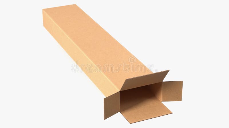 Open Rectangular Cardboard Shipping Package with Flaps Stock Image ...