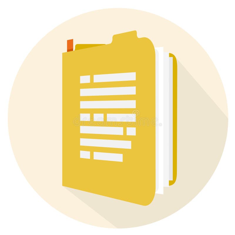 Open Rectangular Folder Flat Round Icon Stock Vector - Illustration of ...