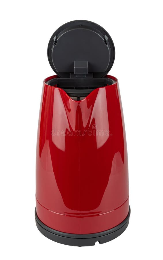 Red Kettle Cut Out on White Stock Image - Image of handle, design ...