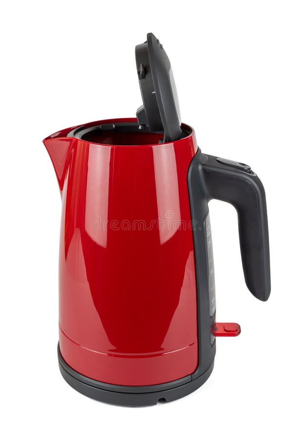 Red Kettle Cut Out on White Stock Image - Image of handle, design ...
