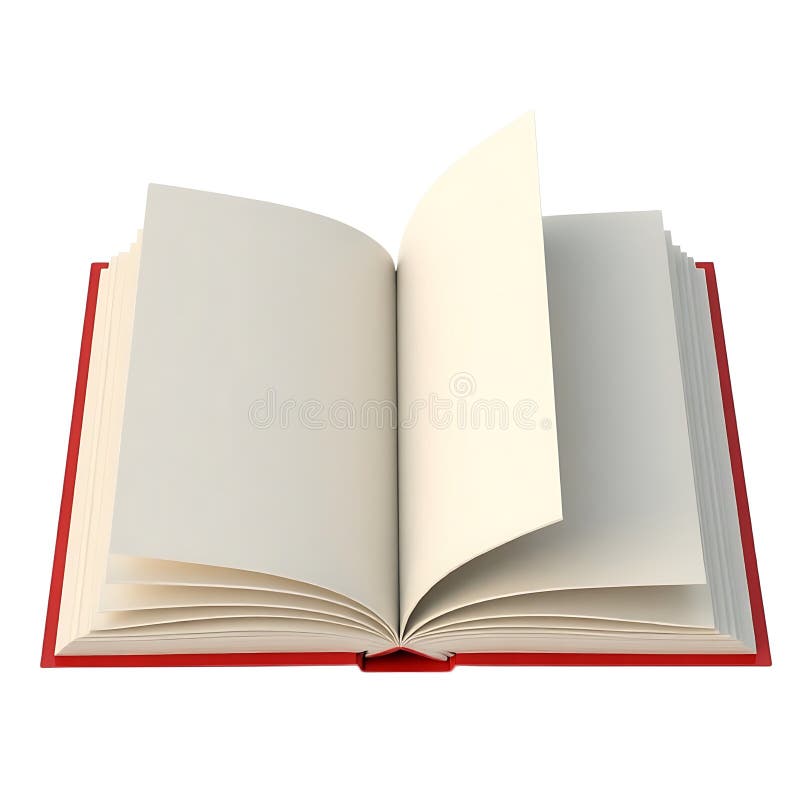 Open Red Book Blank Pages Education Reading Literature Textbook Stock ...