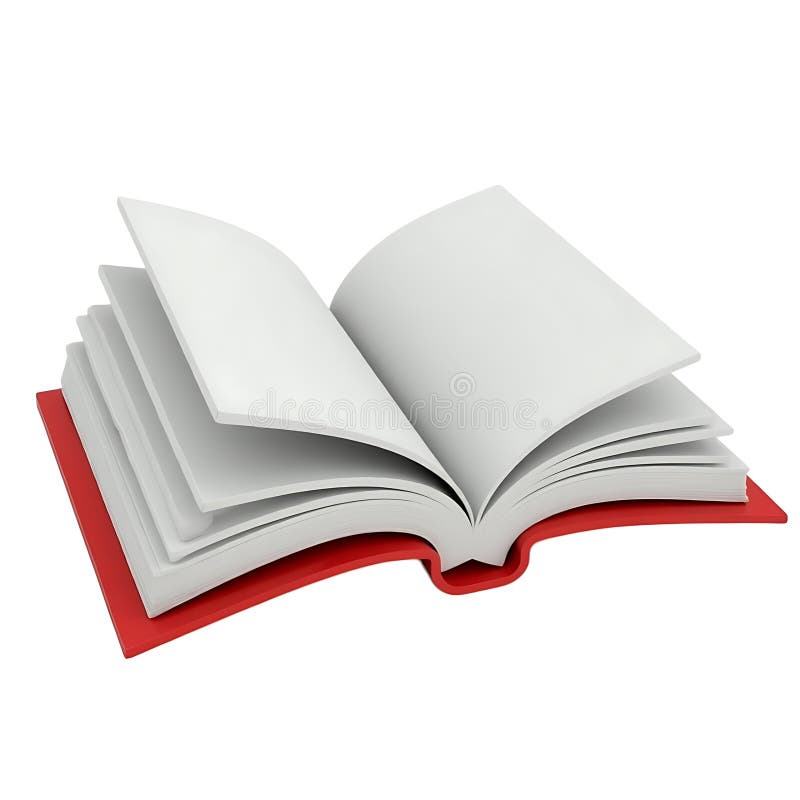 Open Red Book with Blank Pages Ready for Text and Ideas Stock ...