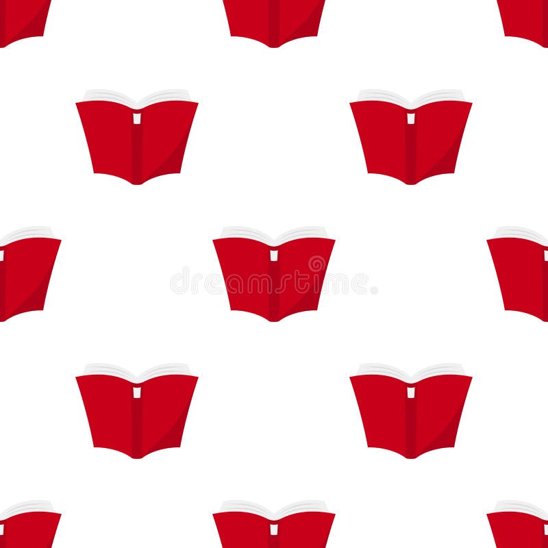 Open Red Book Flat Icon Seamless Pattern Stock Vector - Illustration of ...
