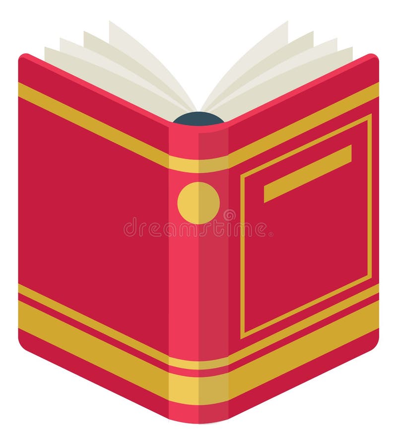 Open Red Book Front View. Publish Icon Stock Vector - Illustration of ...