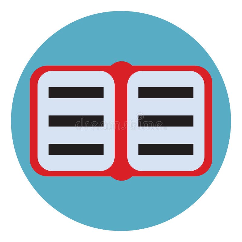 Open red book, icon stock vector. Illustration of writing - 260375998