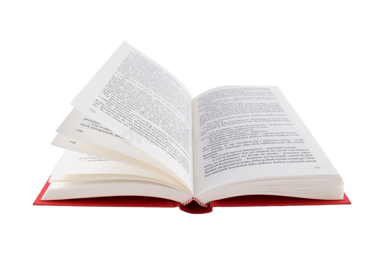 Open Red Book Isolated on a White Background Stock Image - Image of ...