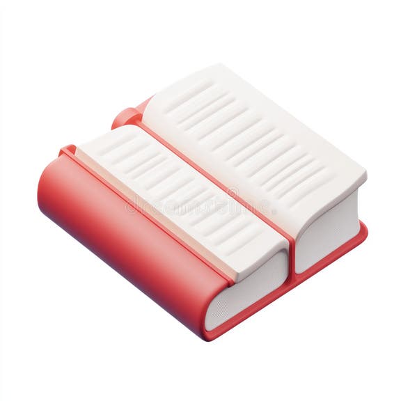 Isometric Red Book, Open Pages, 3D Illustration Stock Illustration ...