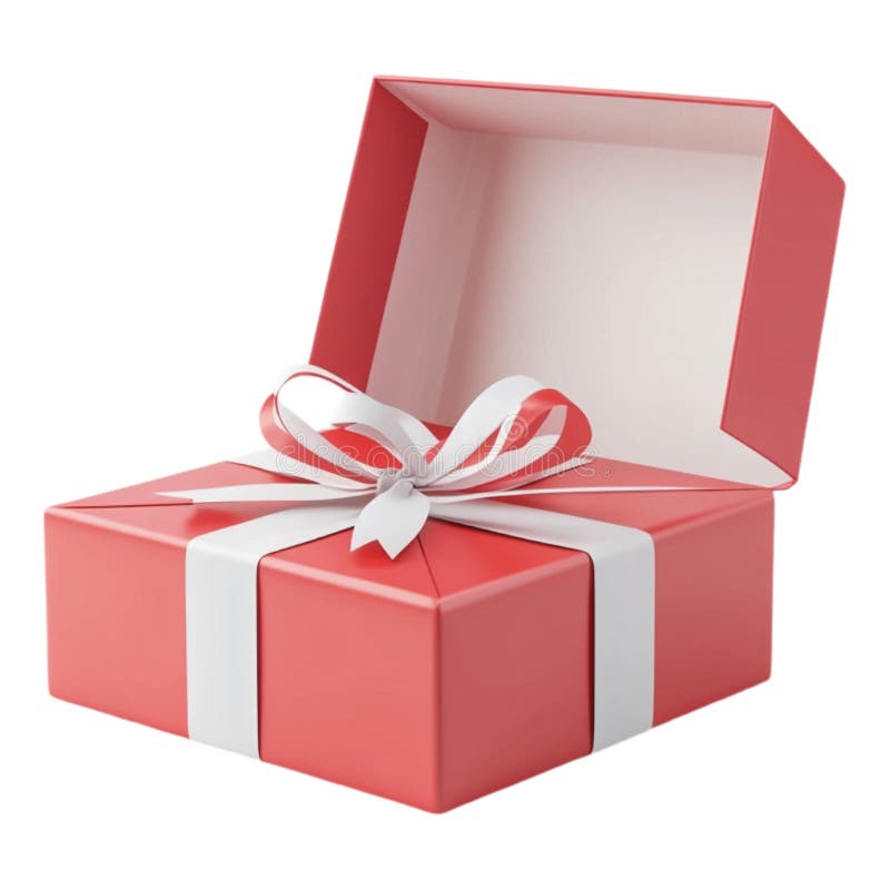 An Open Red Box Isolated Against a Transparent Background Ideal for ...