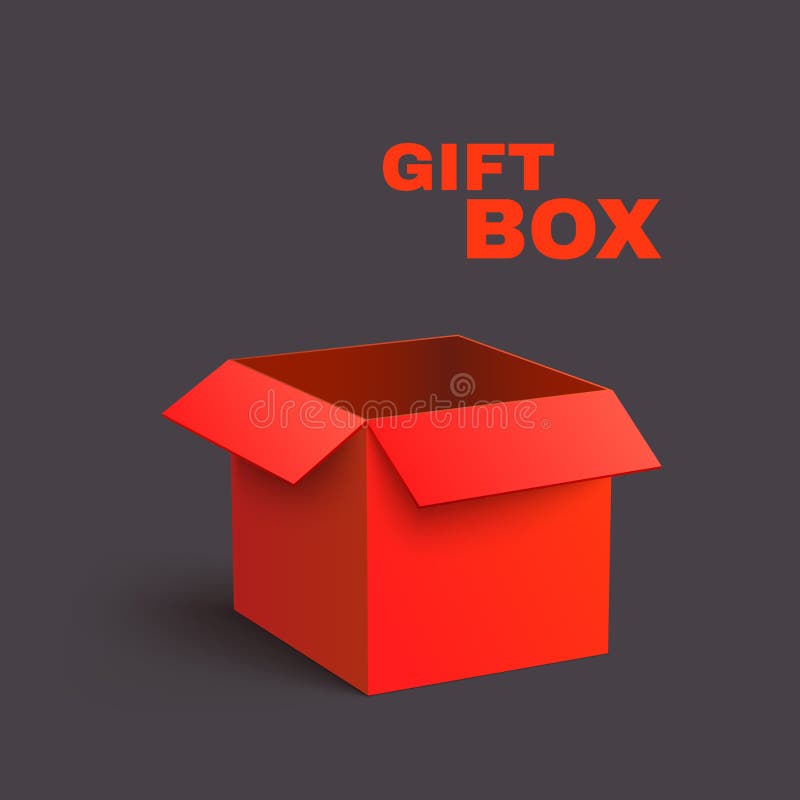 Open Red Box Isolated on White Background Vector Stock Vector ...