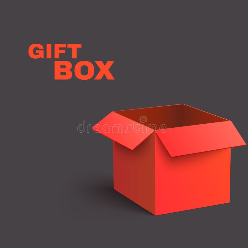 Open Red Box Isolated on Dark Background Vector Stock Vector ...