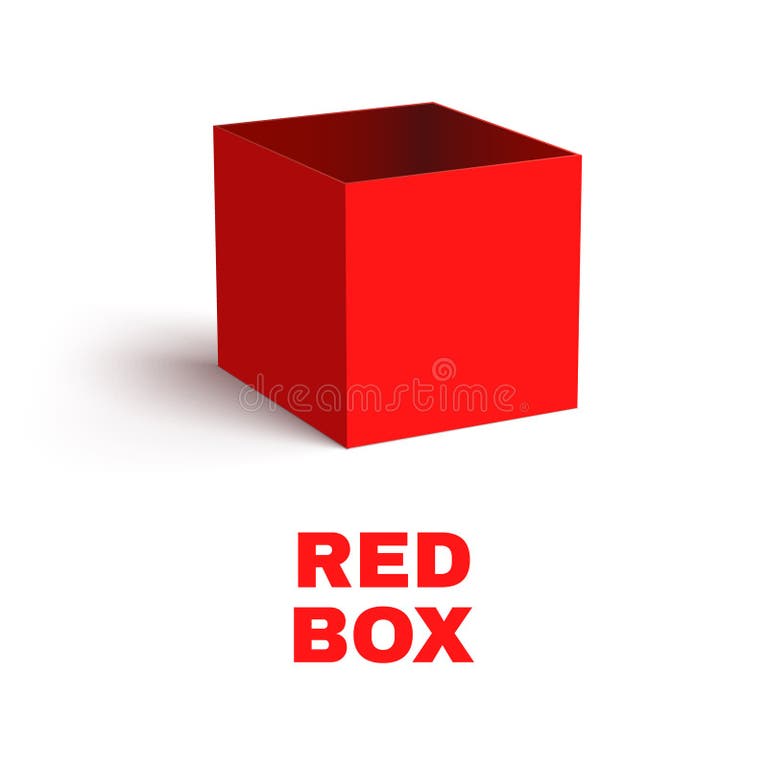 Open Red Box Isolated on White Background Vector Stock Vector ...
