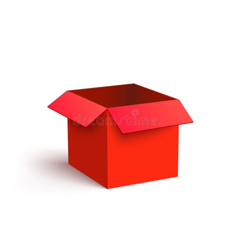 Open Red Box Isolated on White Background Vector Stock Vector ...