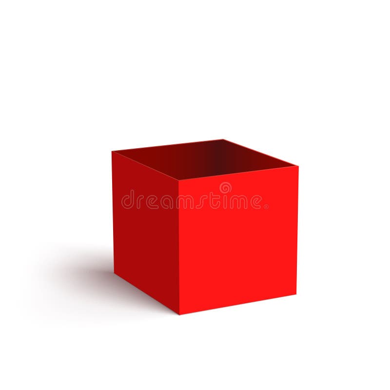 Open Red Box Isolated on White Background Vector Stock Vector ...