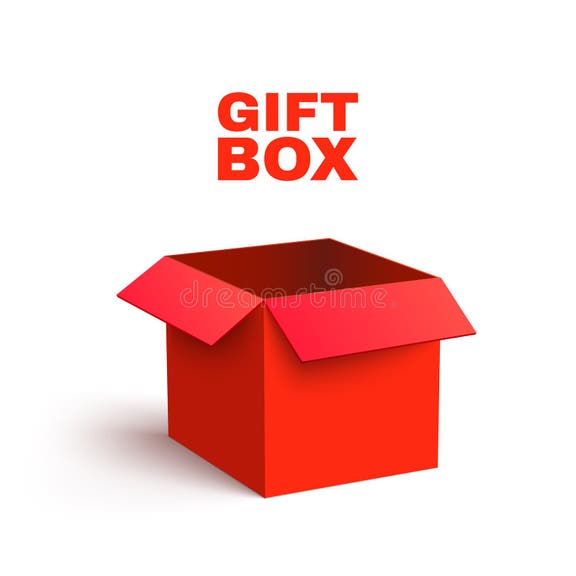 Open Red Box Isolated on White Background Vector Stock Vector ...
