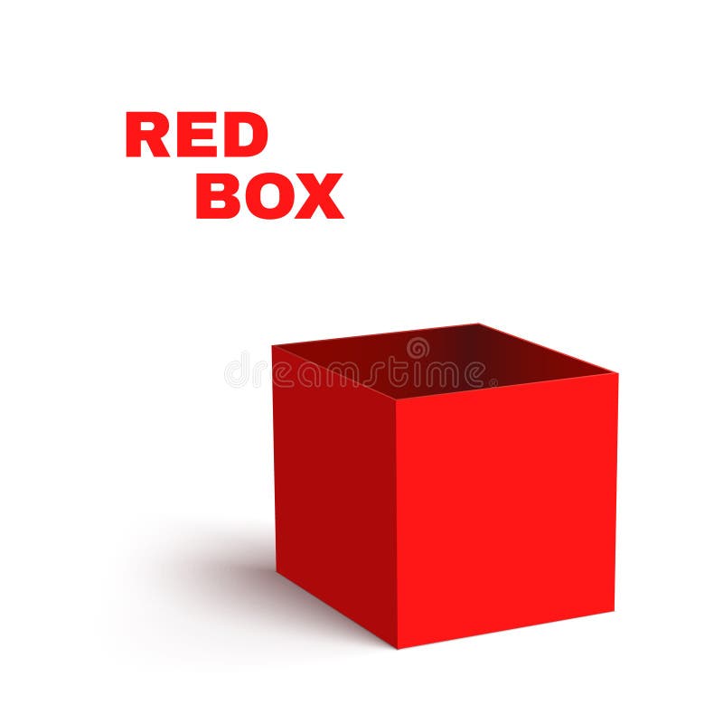 Open Red Box Isolated on White Background Vector Stock Vector ...