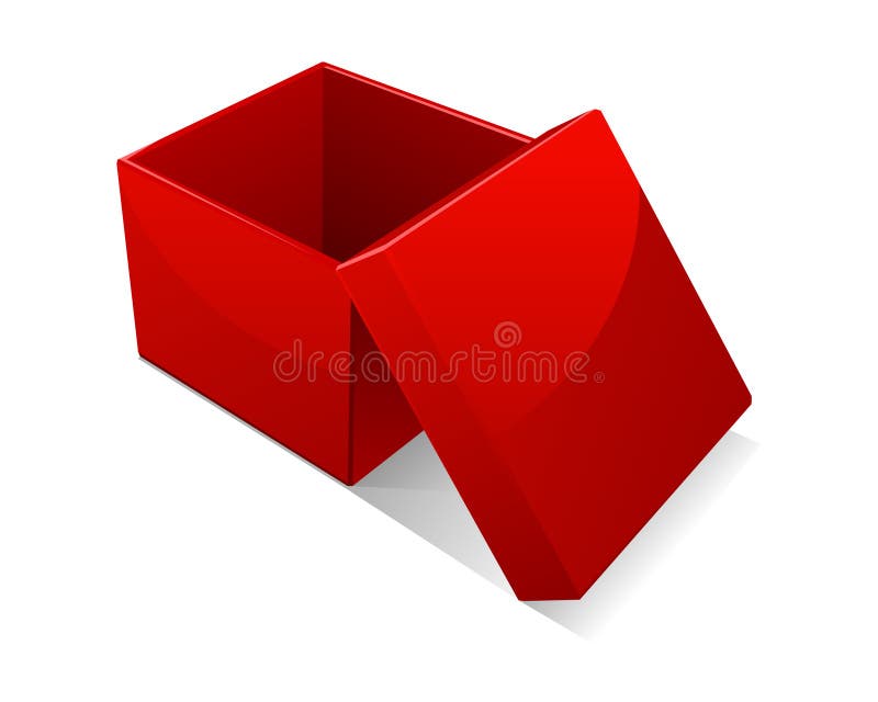 Open red box and top stock vector. Illustration of sturdy - 17464344