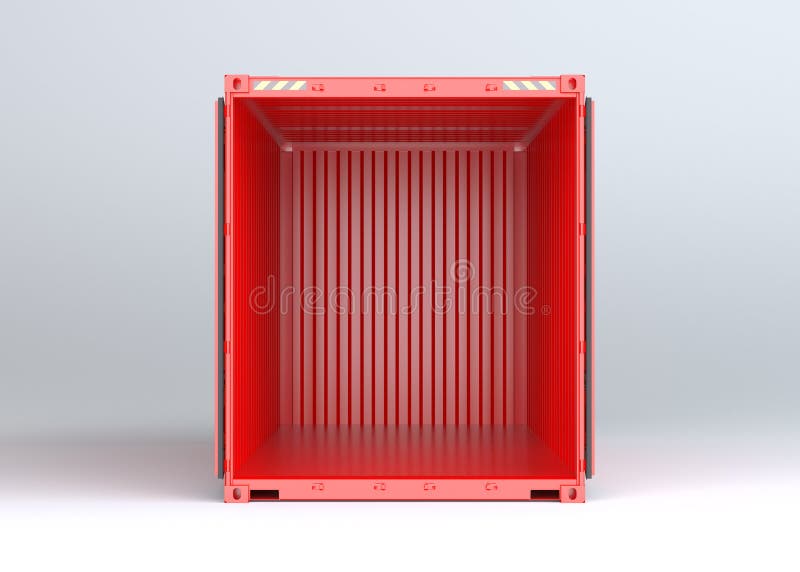 Open Red Cargo Container on Gray Background Stock Illustration ...