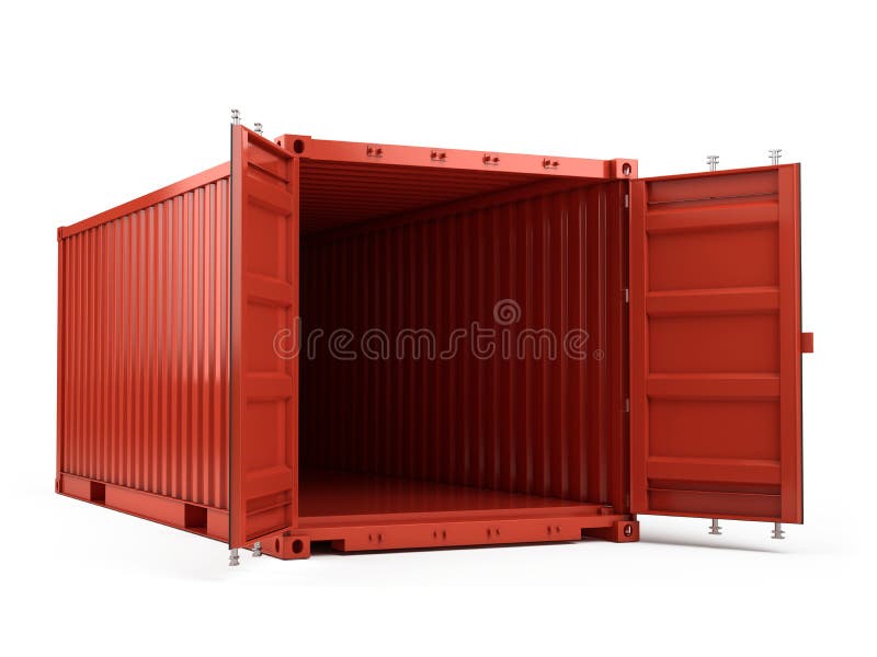 Red Cargo Freight Shipping Container on Computer Keyboard. Cargo ...