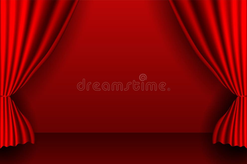 Open Red Curtain Banner for Your Theatrical Performance Stock ...
