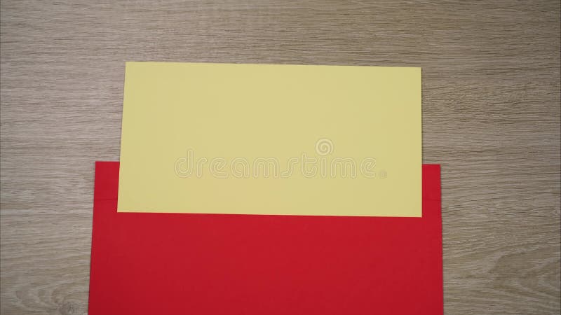 Open Red Envelope with Blank Sheet of Paper. Stop Motion Animation ...