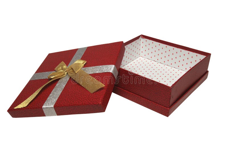 An open red gift box stock image. Image of dilver, valentines - 13312857