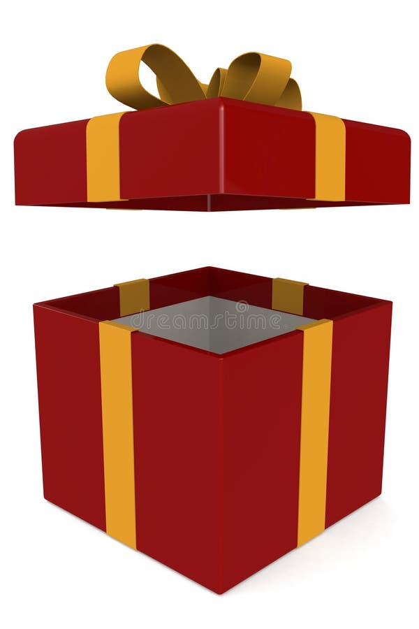 Open Gift Box with Lucky Draw Word Stock Illustration - Illustration of ...