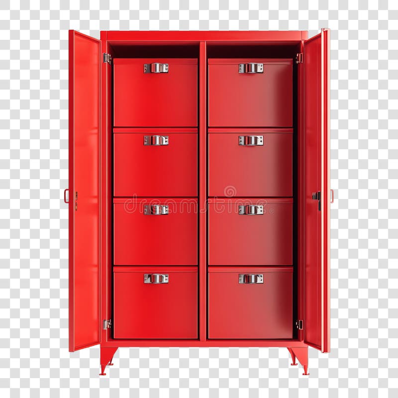 Open Red Locker stock illustration. Illustration of gold - 341484690