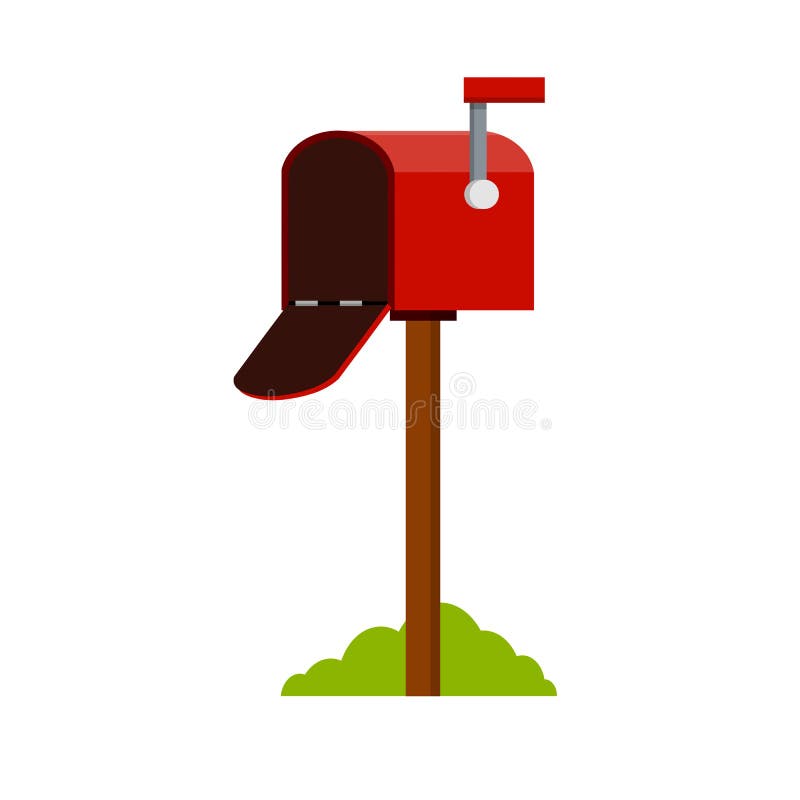 Open Red Mailbox. Mail and Message. Cartoon Flat Illustration Stock ...