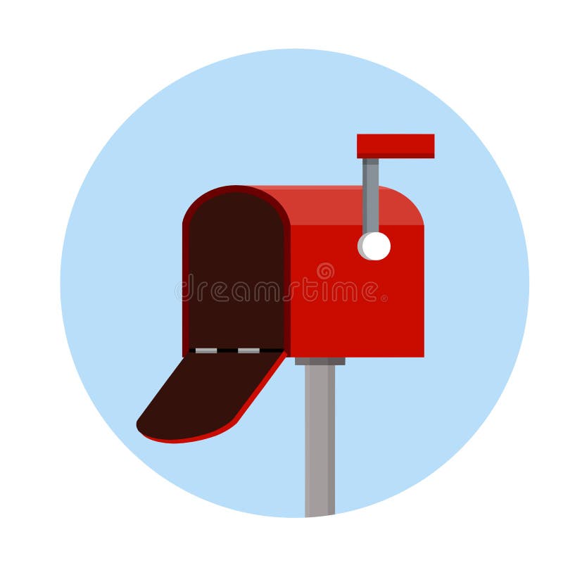 Open Red Mailbox. Mail and Message Stock Vector - Illustration of flat ...