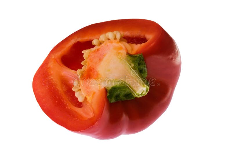 Open red pepper stock photo. Image of seasonal, seed, isolate - 9630228