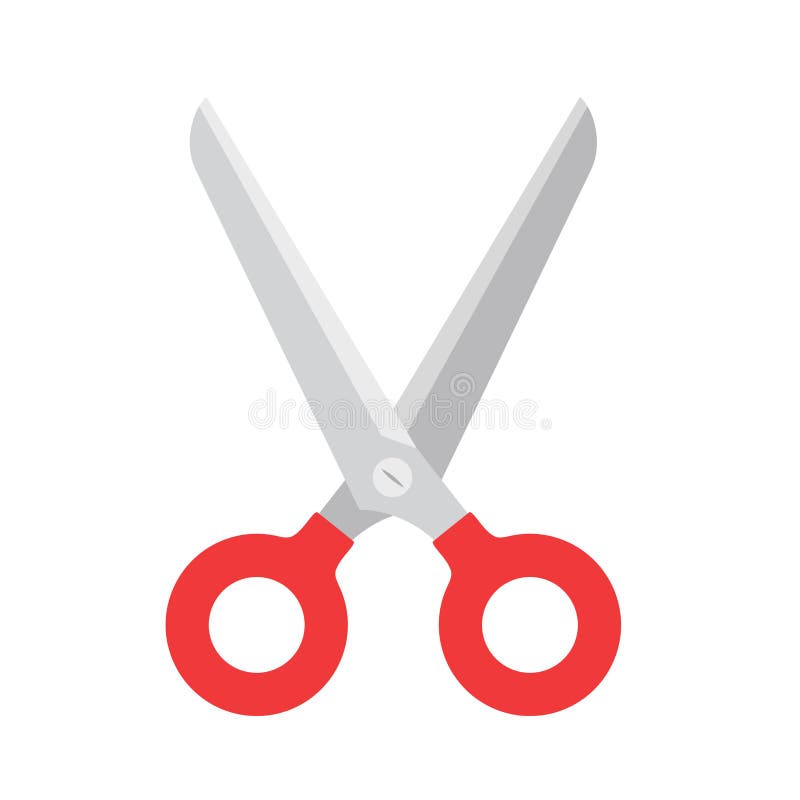 Open Red Scissor on White Background, Stock Vector Icon Stock Vector ...
