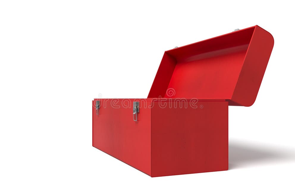 Open Red Toolbox on White, with Shadow Stock Illustration ...