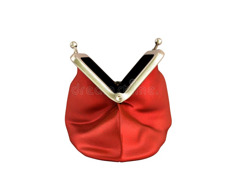 Open Red Wallet 3d Render on White No Shadow Stock Illustration ...