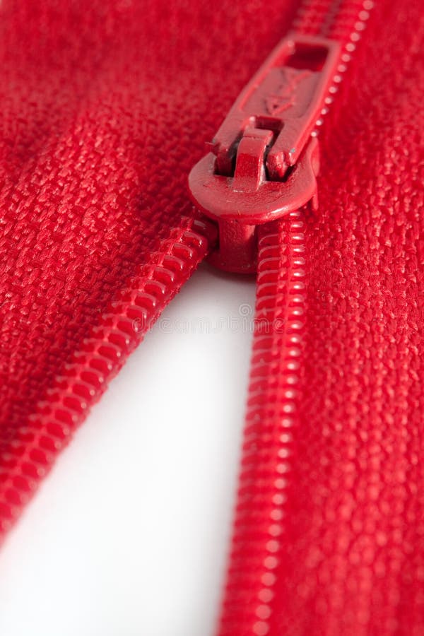 Open red zipper stock image. Image of isolated, fastening - 12014453